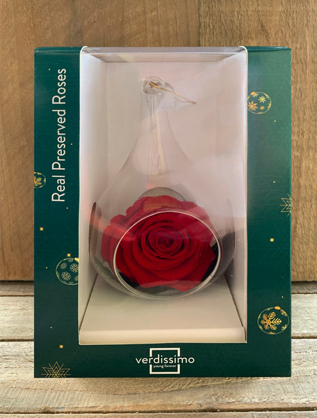Christmas Ornaments with Preserved Roses | Verdissimo USA